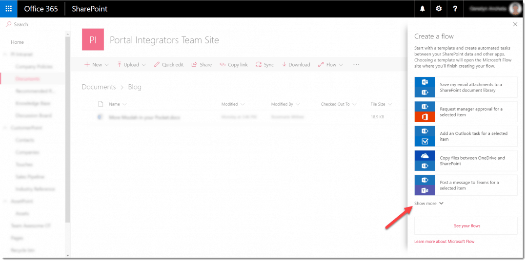 For what we would want to accomplish, we will select When a new file is ...