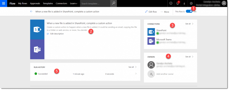 Once the flow is created we’ll be taken to the summary page.